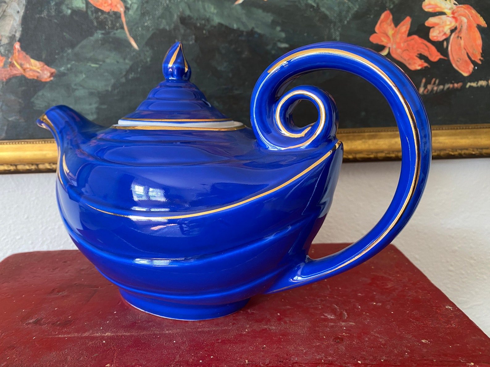 Vintage Hall Aladdin Genie Lamp-style Teapot Vintage Hall Cobalt ...