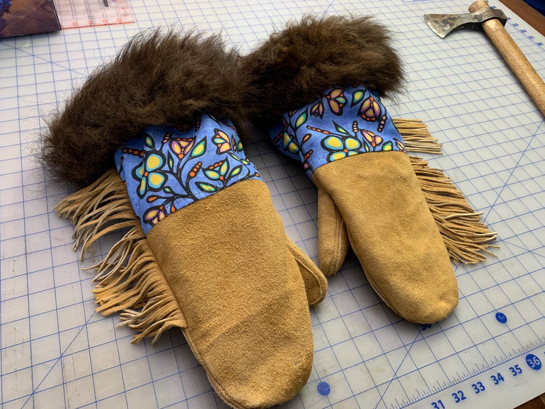 Fur Trimmed Moose Mittens - Etsy