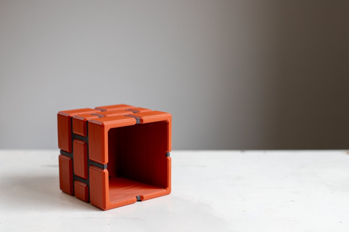 3D Printed Super Mario Flower Brick Planter | Various Sizes - Etsy