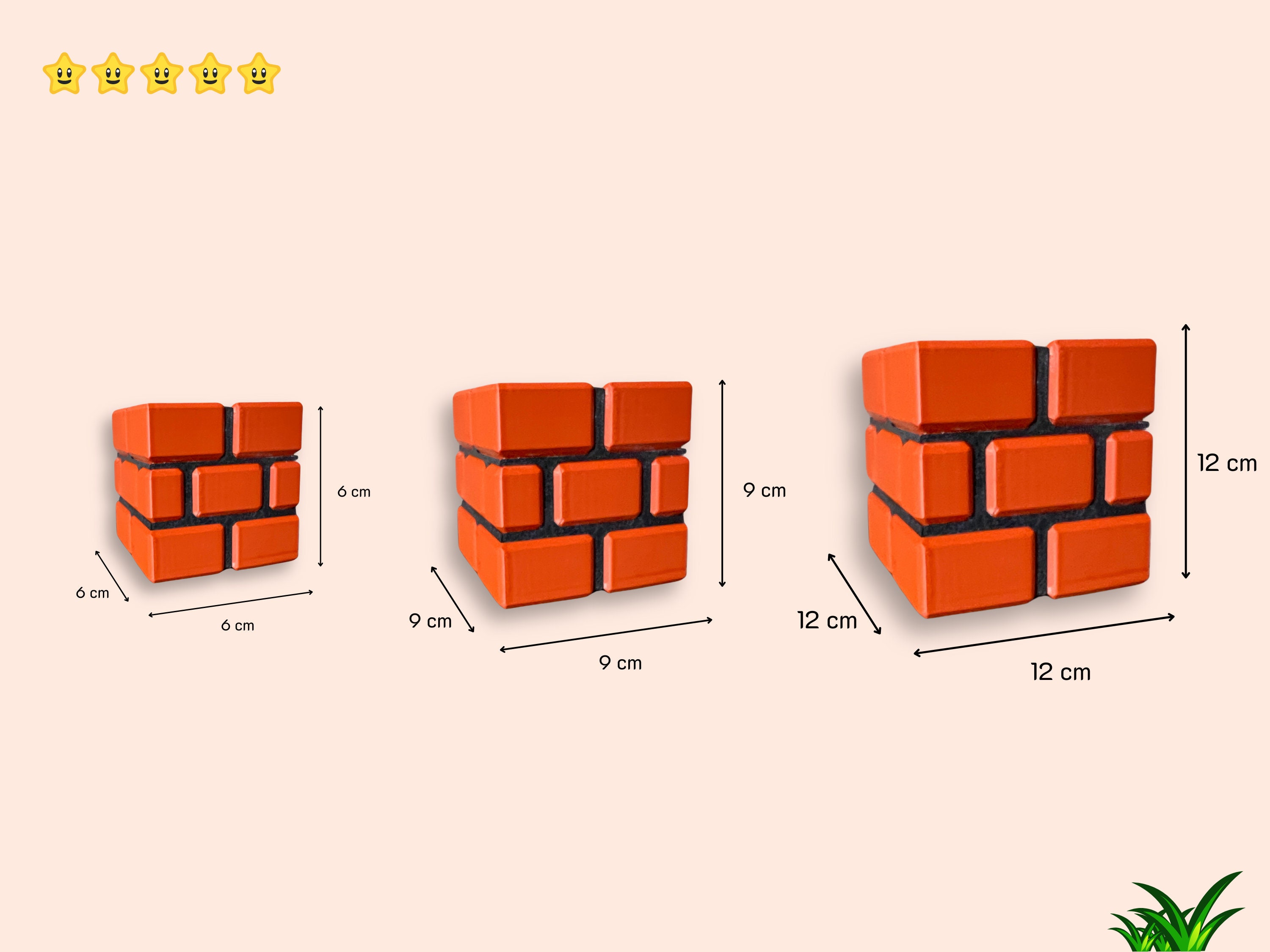 3D Printed Super Mario Flower Brick Planter | Various Sizes - Etsy