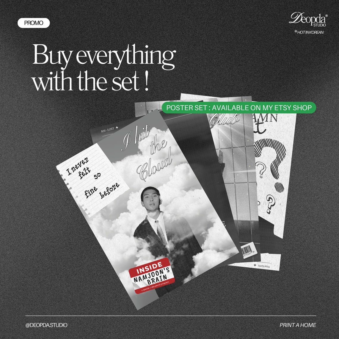 RM Poster, BTS Digital Poster, Lyrics Wall Art, Kpop Aesthetic Wall ...