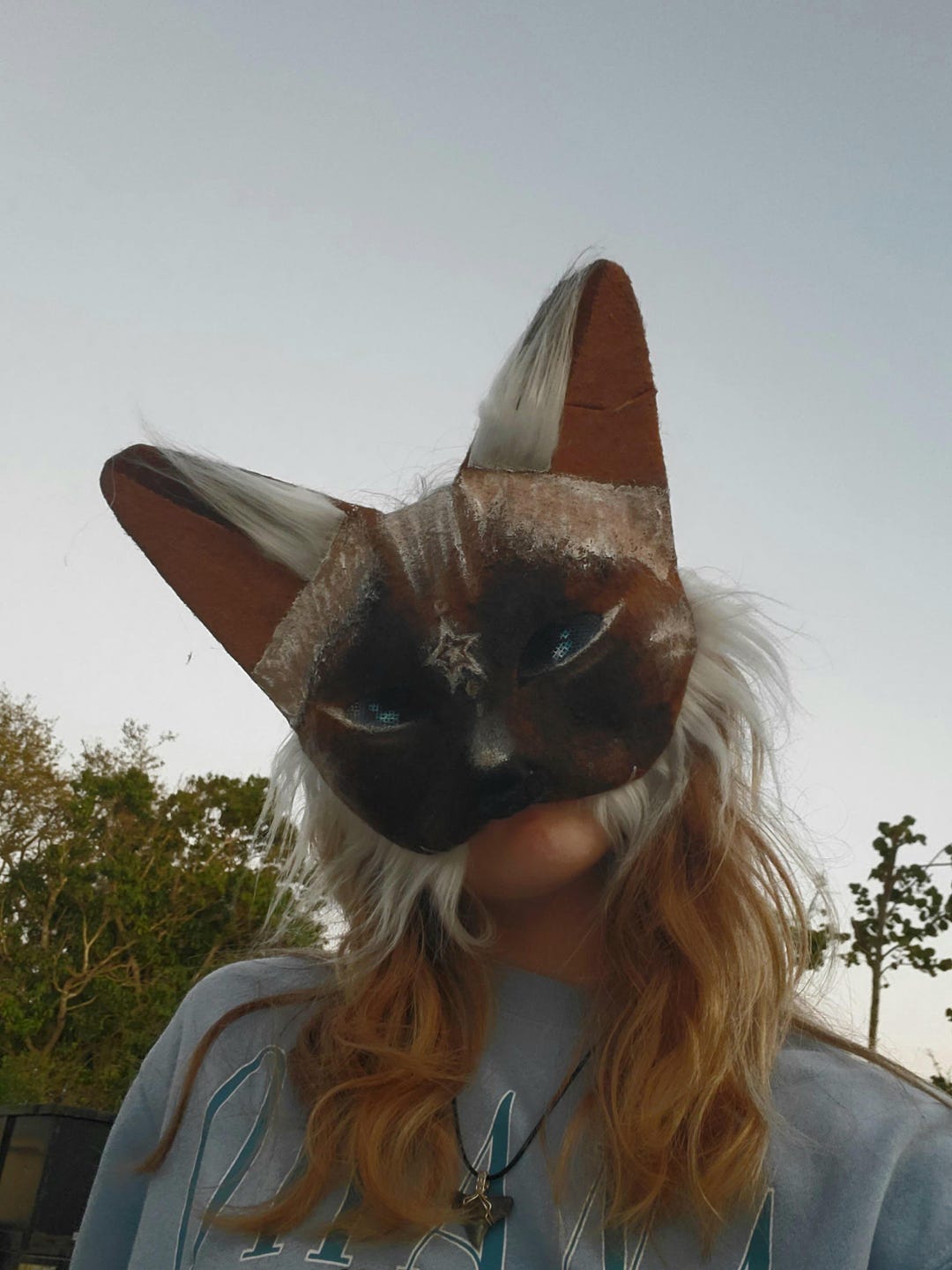 Siamese Cat Mask With Star and Fur - Etsy