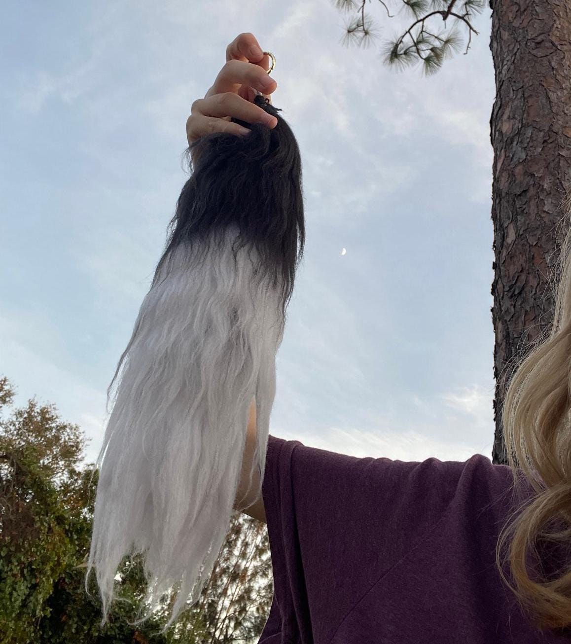 Black & White Therian/cosplay/furry Tail With Clip READ DESCRIPTION - Etsy