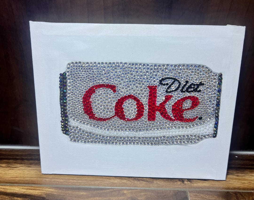 Hand-bedazzled Coke Bottle Painting - Sparkling Retro Art - Etsy