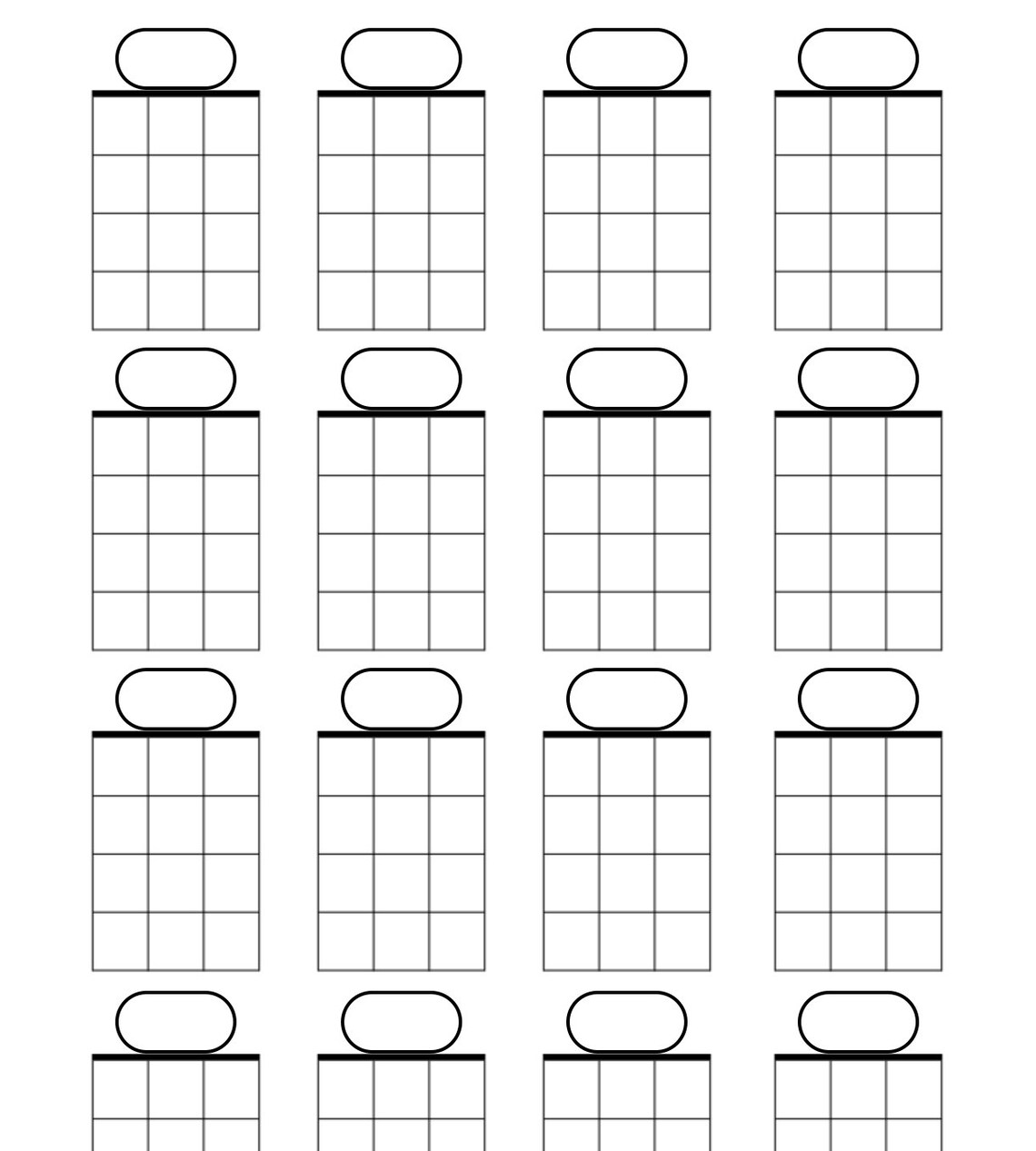 Blank Ukulele Chord Boxes 4x4 Landscape - Etsy