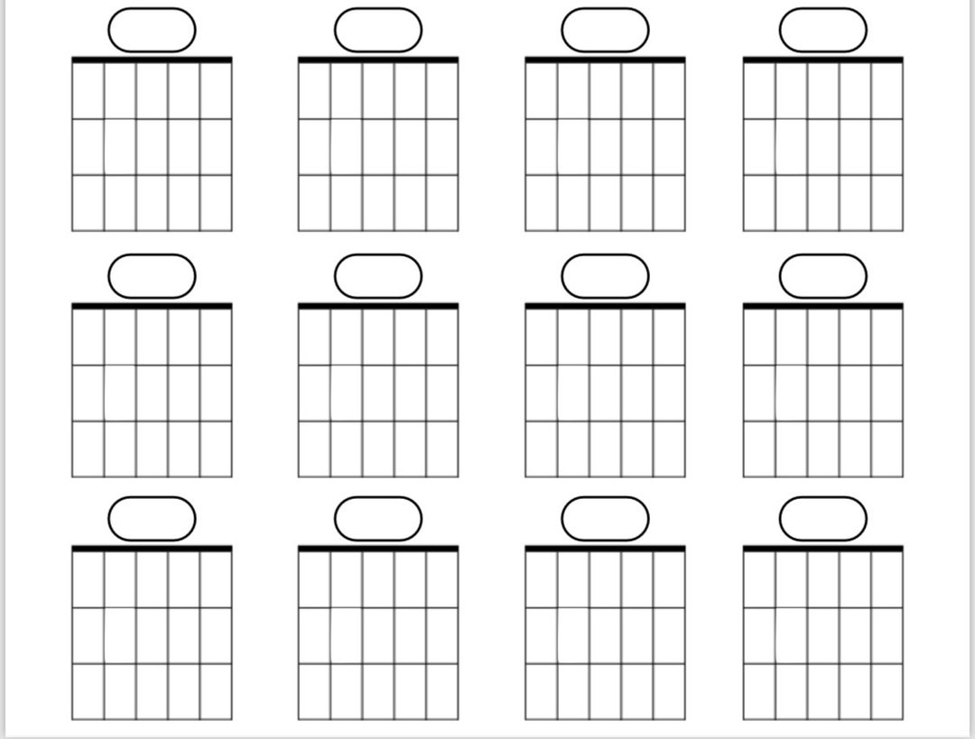 Blank Guitar Chord Boxes Landscape - Etsy