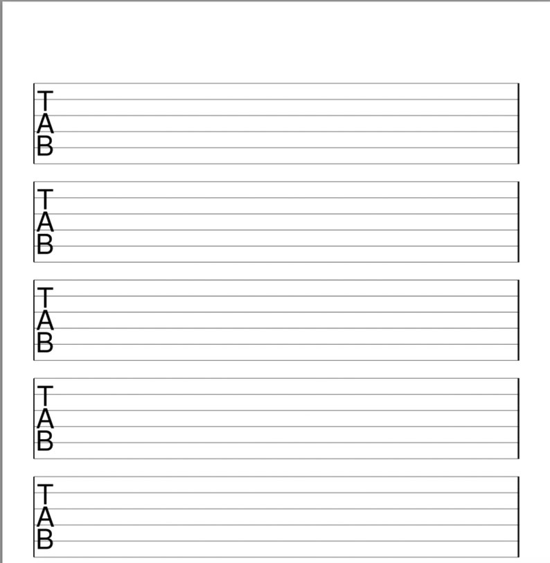 Large Blank Guitar Tab - Etsy