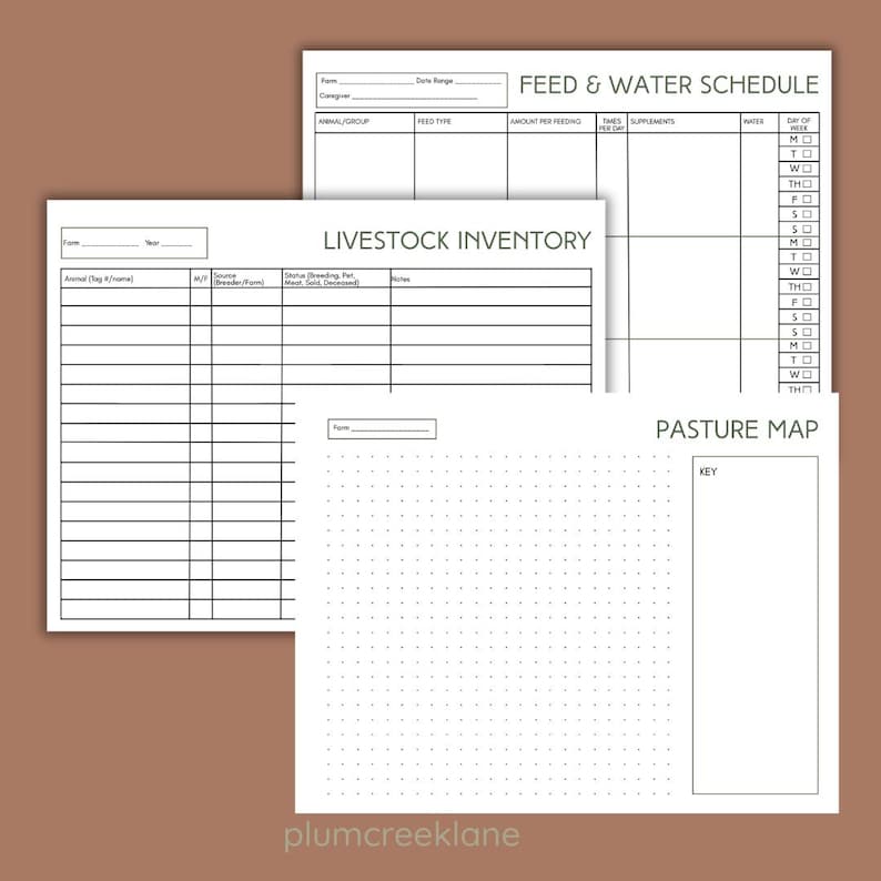 Livestock Tracker Printable | Homestead Animal Inventory Sheet | Farm ...