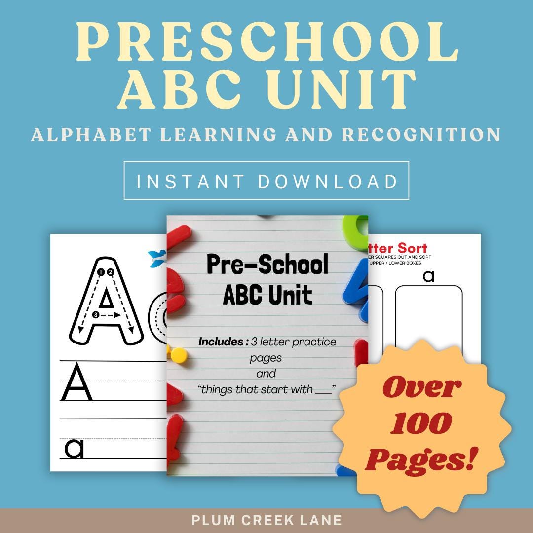 Preschool ABC Unit Bundle | Alphabet Worksheets A–Z | Letter ...