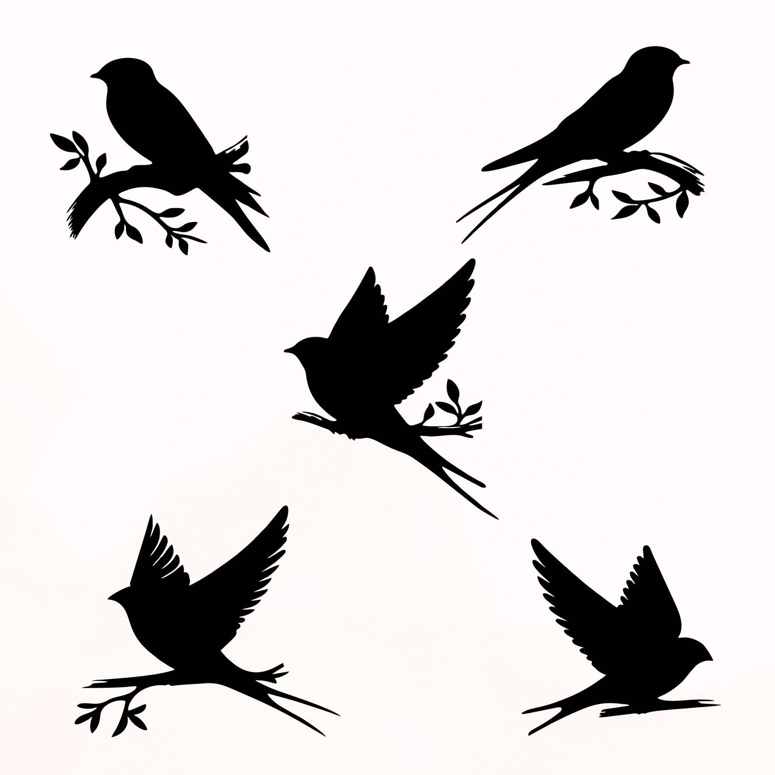 Bird Svg Bundle, Flying Bird Clipart for Cricut, Bird Silhouette, Bird ...