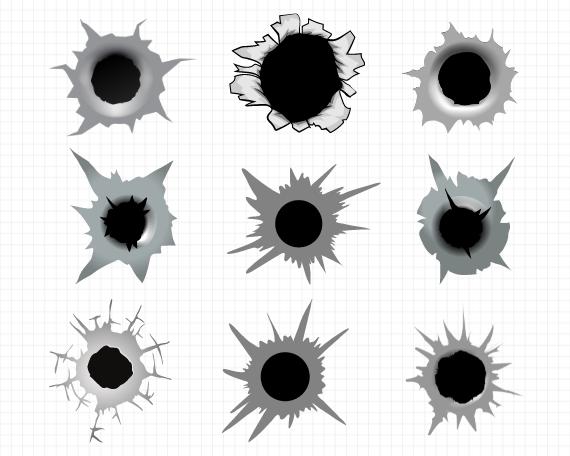 Bullet Hole SVG Bundle, Bullet Hole Vector, Bullet Hole Cut Files ...