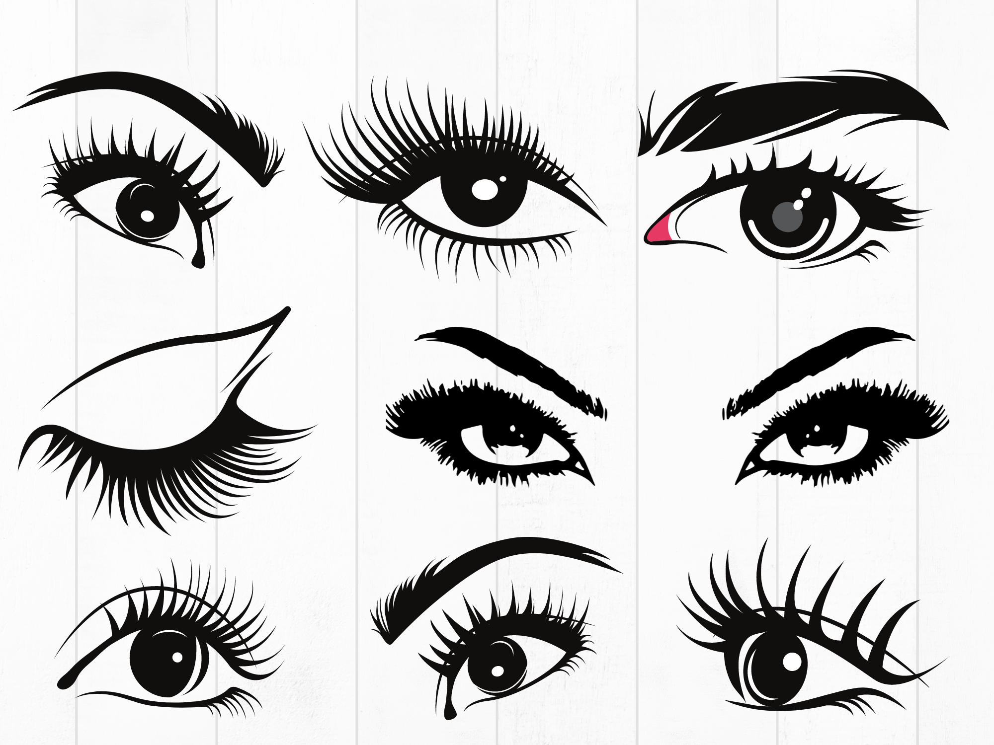 Pretty Eyes Makeup SVG: Eyelashes and Brows SVG, Girl Eyebrows, Woman ...