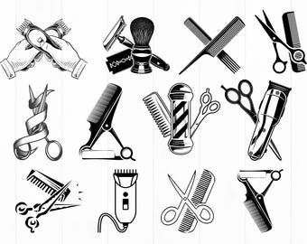 Hairdresser SVG / Barber Tools Svg / Commercial Use / Monogram Frames ...