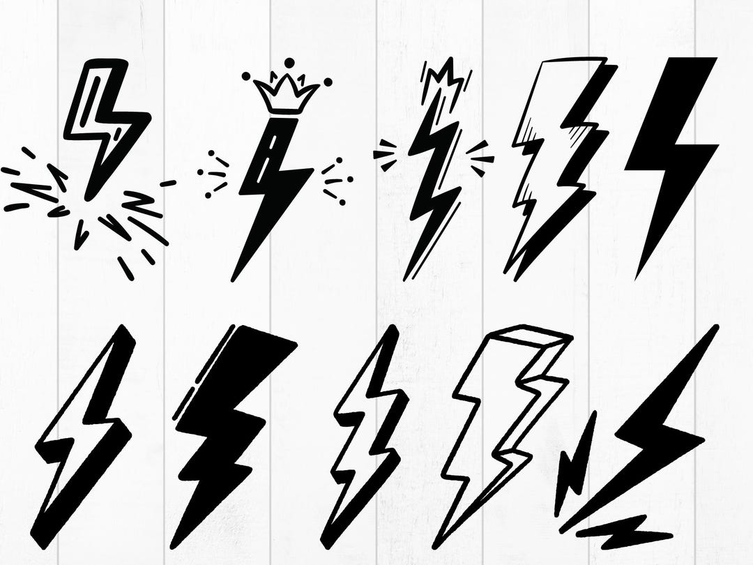 Blitz SVG Bundle, Donner SVG, Blitzschlag PNG Bundle, Blitzschlag ...