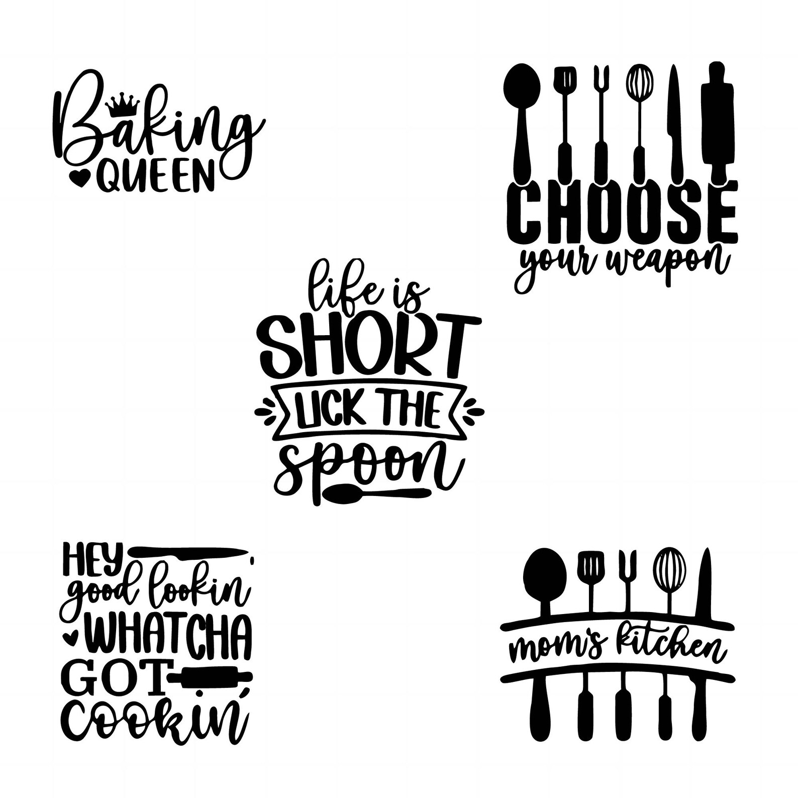 Kitchen Svg Bundle, Kitchen Clipart for Cricut, Kitchen Quotes ...