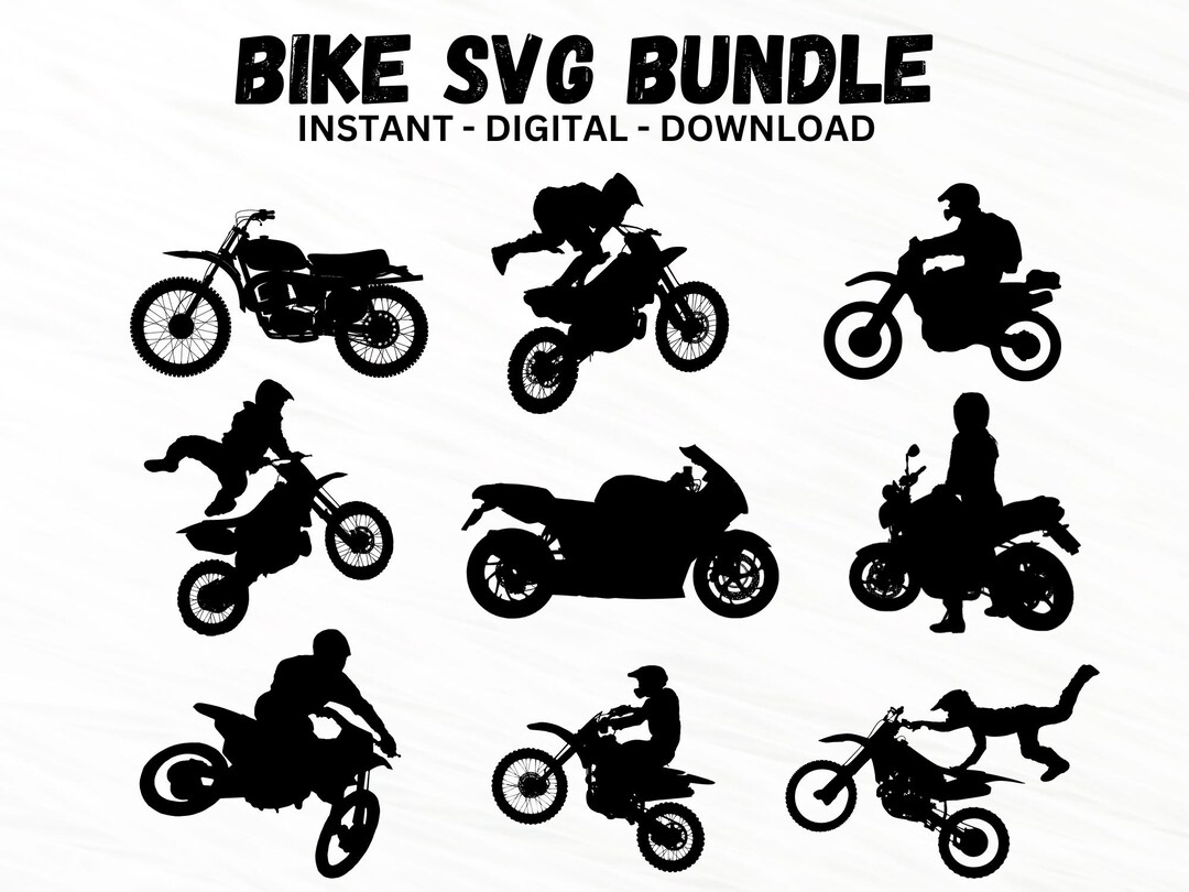 Motorcycle Rider SVG Bundle, Rider Silhouette Svg, Motorbike Rider ...