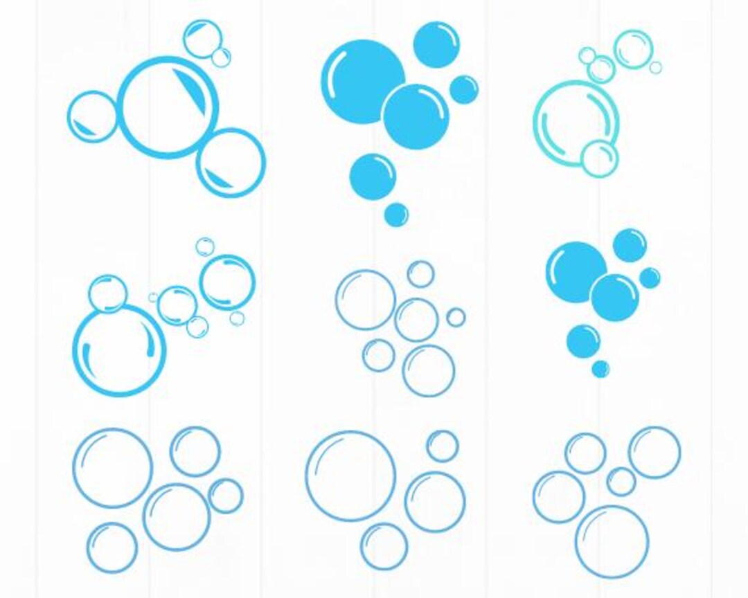 Bubbles Svg Bundle, Bubbles Clipart for Cricut, Bubble Silhouette ...