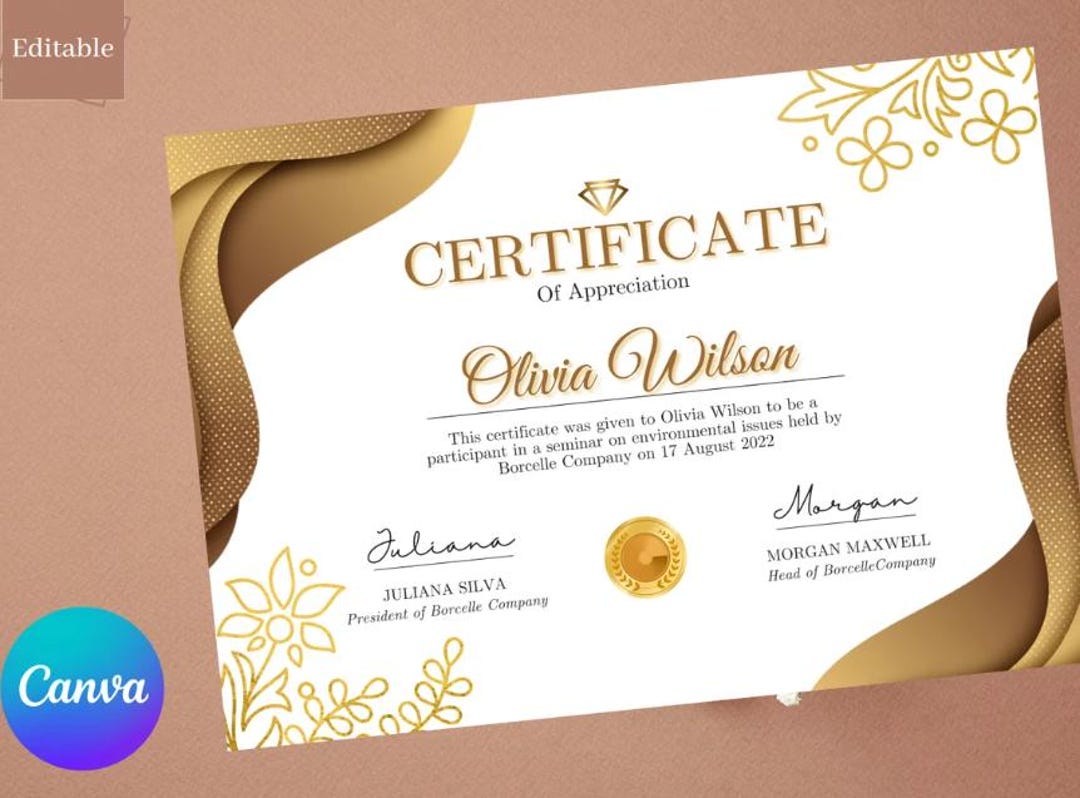 Certificate of Appreciation Template Certificate of Achievement ...