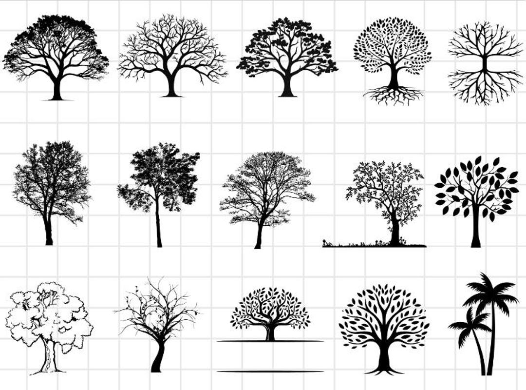 Paquete SVG de árbol, silueta de árbol svg, árbol SVG, árboles svg ...