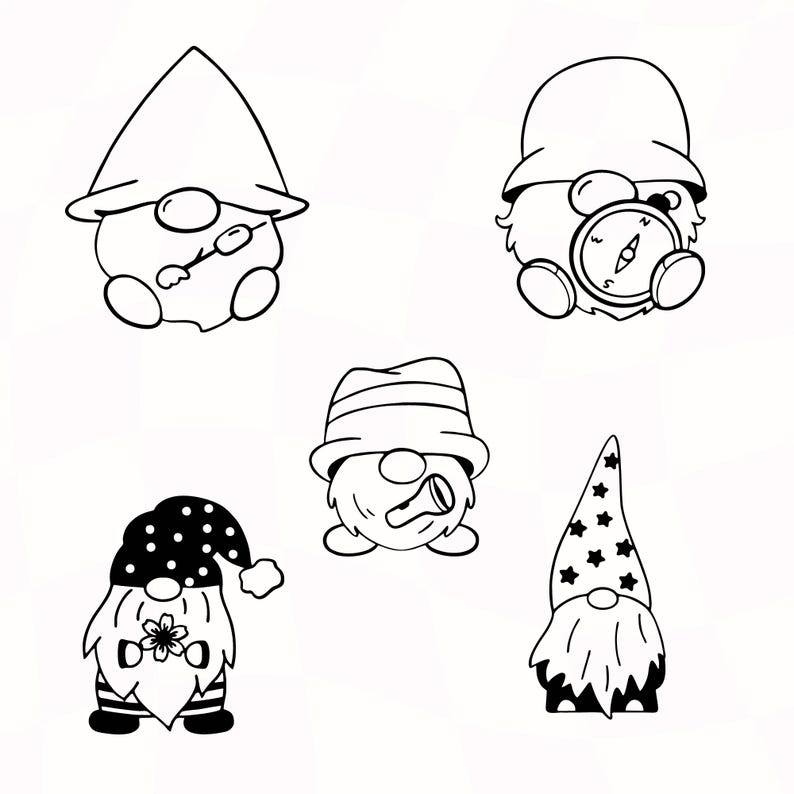 Gnome Svg Bundle, Christmas Gnome Clipart for Cricut, Gnome Silhouette ...