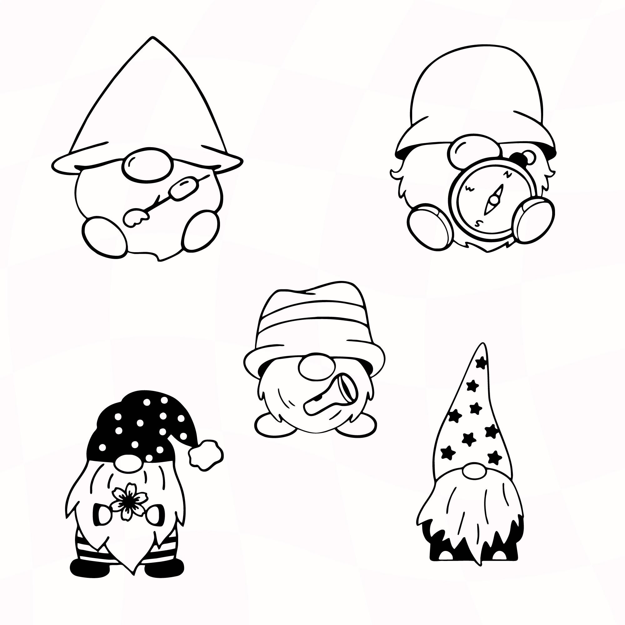 Gnome Svg Bundle, Christmas Gnome Clipart for Cricut, Gnome Silhouette ...