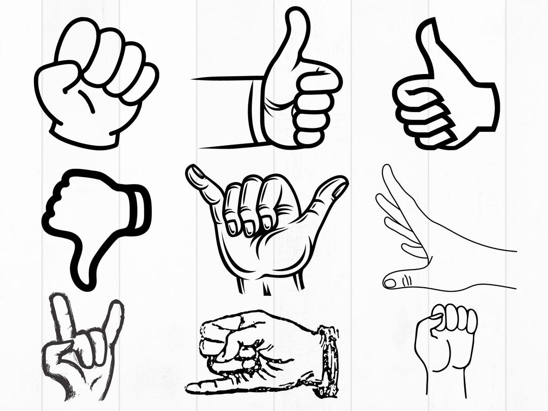 Hand Gestures Svg, Pinky Promise Svg, Finger Heart, Pinched Fingers ...