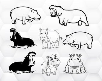 Hippo Svg Bundle , Hippo Svg , Cut Files for Cricut and Laser Engraving ...