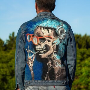 Custom Denim, Custom Hand Painted Denim Jacket, Painted Denim, Custom ...
