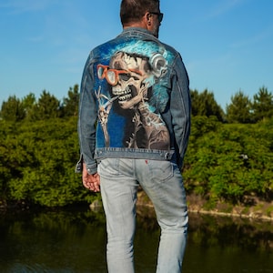 Custom Denim, Custom Hand Painted Denim Jacket, Painted Denim, Custom ...