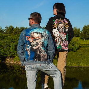 Custom Denim, Custom Hand Painted Denim Jacket, Painted Denim, Custom ...