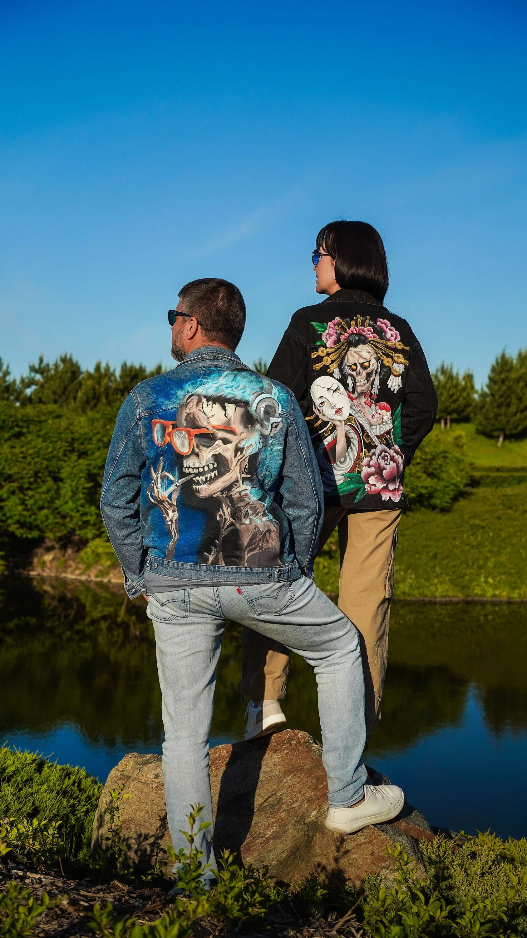 Custom Denim, Custom Hand Painted Denim Jacket, Painted Denim, Custom ...