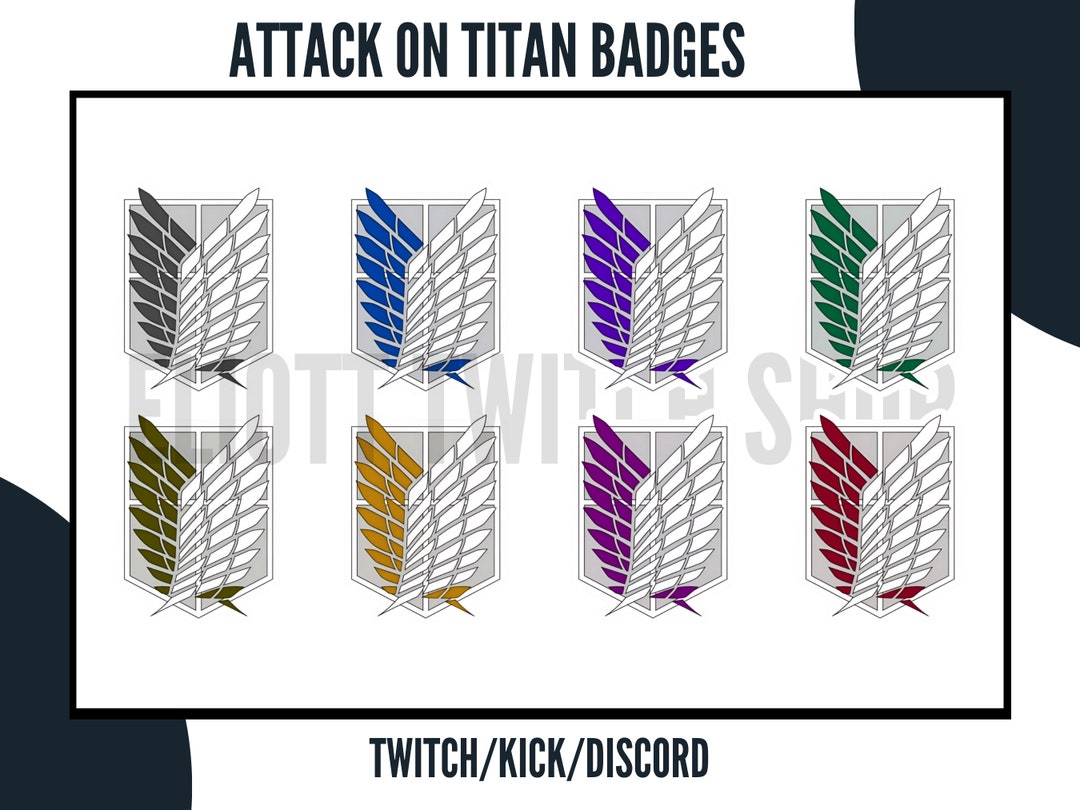 Twitch Sub Badges AOT Badges Anime Badges Stream and Gaming Discord Pre ...