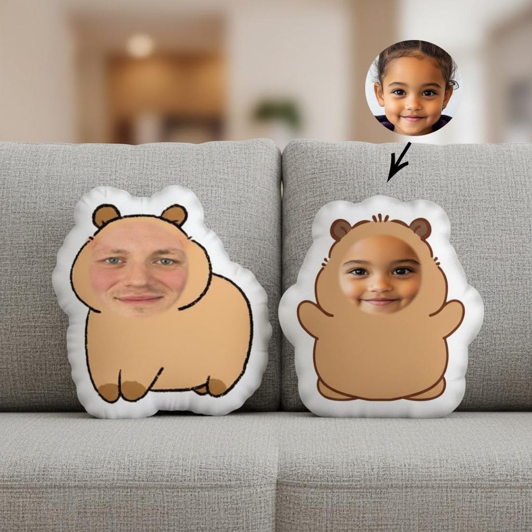 Personalized Capybara Pillow | Face Pillow | Customized Fun Capybara ...