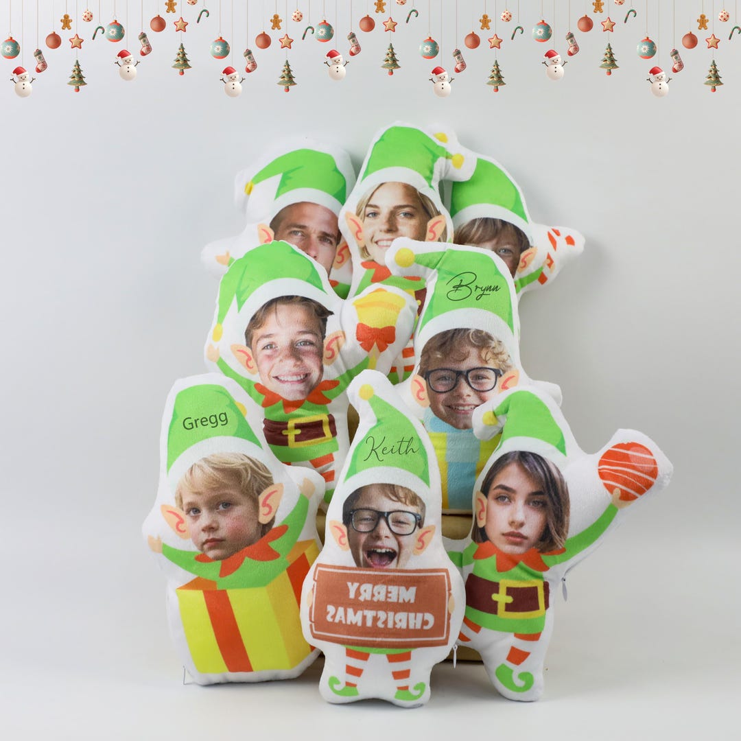 Personalized Elf Doll Face Pillow Custom Pillow Character Face Pillow ...