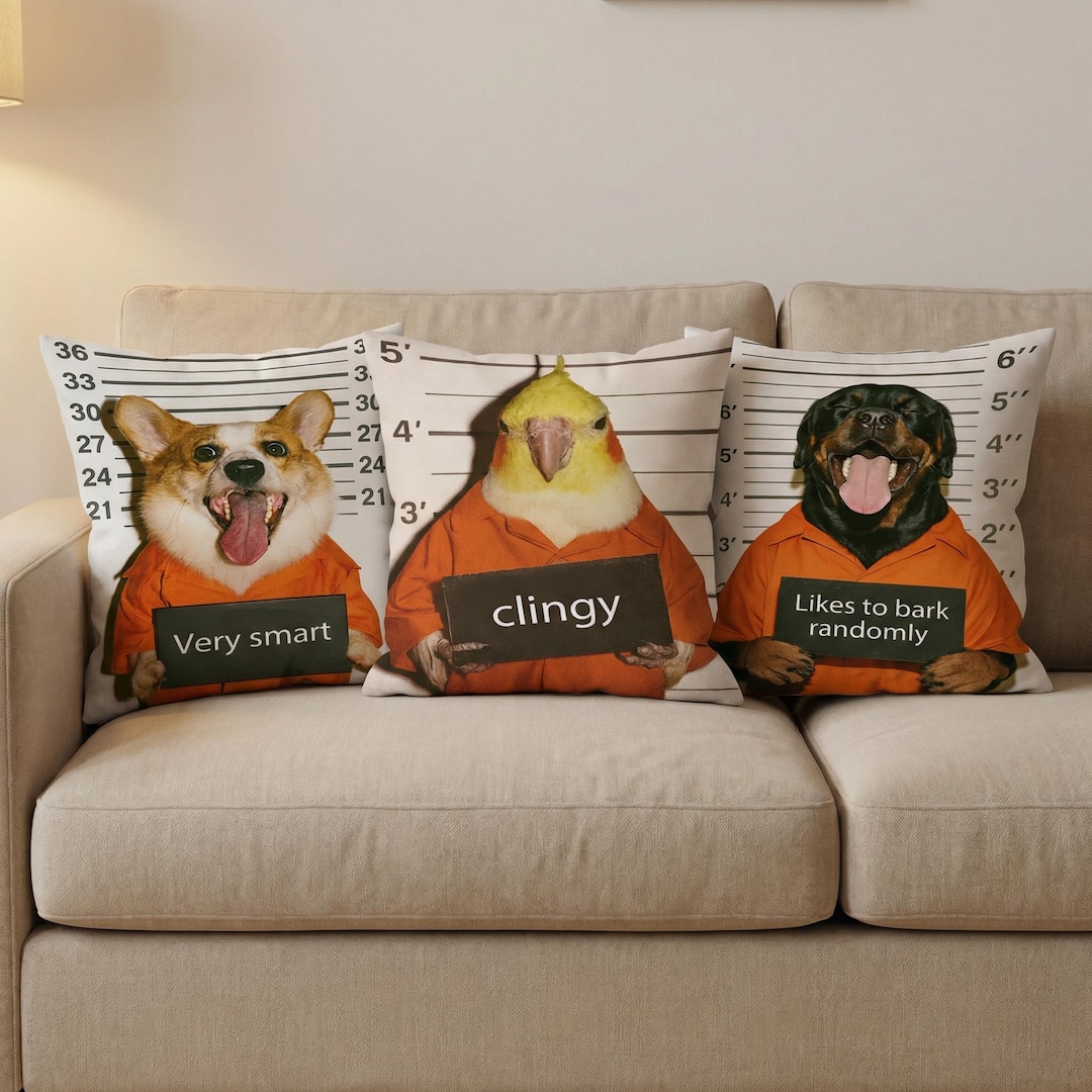 Custom Prison-style Pet Pillow | Personalized Prison Photo Pillow | Fun ...