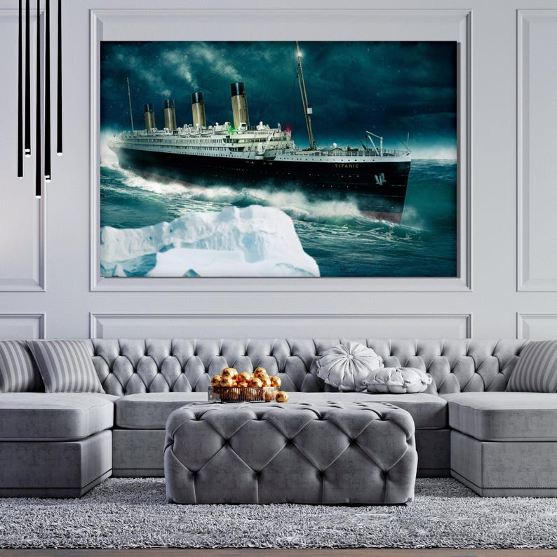 Titanic Canvas Wall Decor, Titanic Poster Wall Art, Titanic Ship Print ...