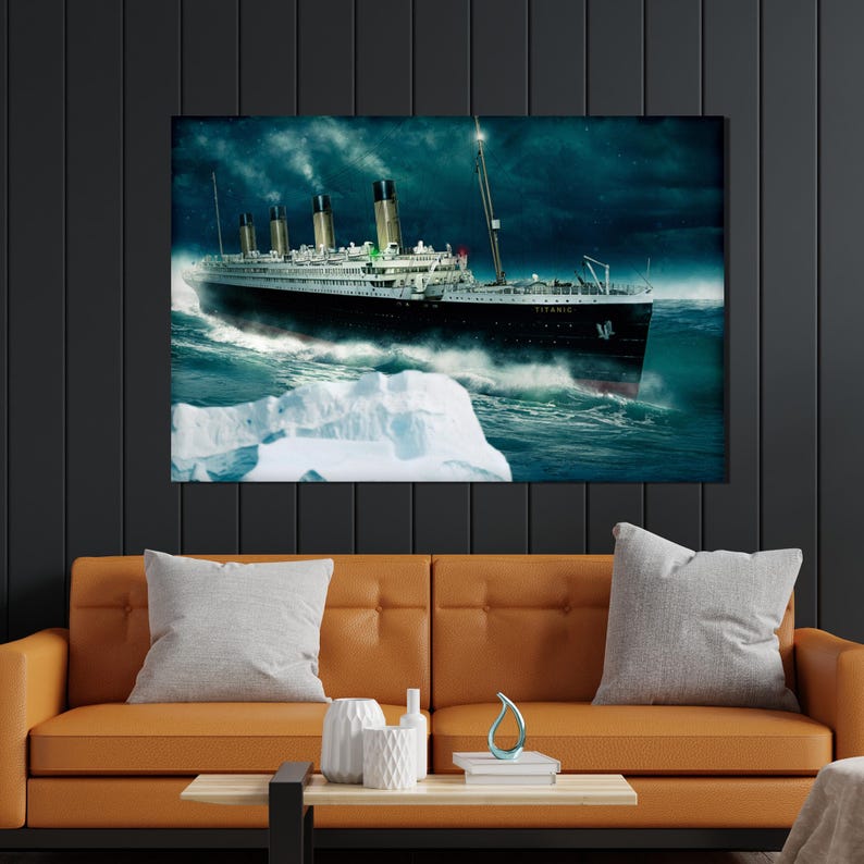 Titanic Canvas Wall Decor, Titanic Poster Wall Art, Titanic Ship Print ...