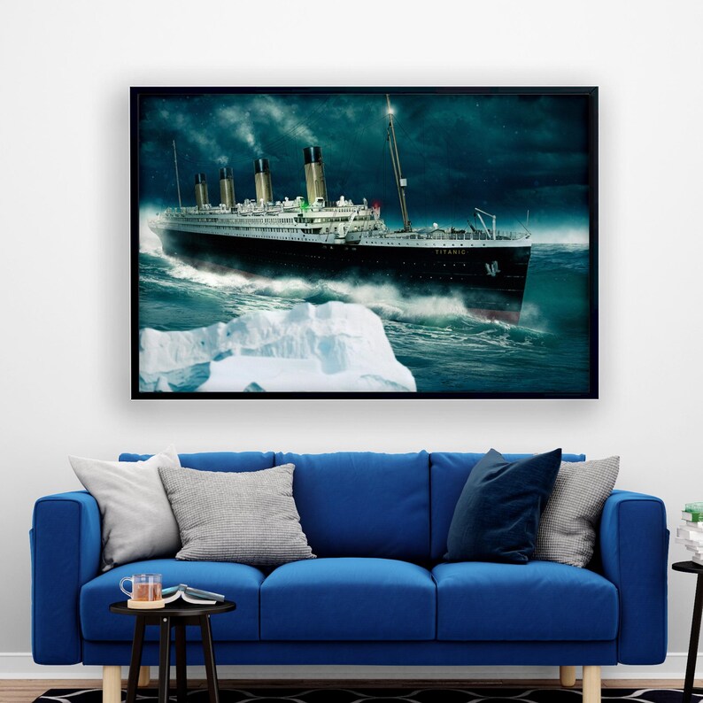 Titanic Canvas Wall Decor, Titanic Poster Wall Art, Titanic Ship Print ...