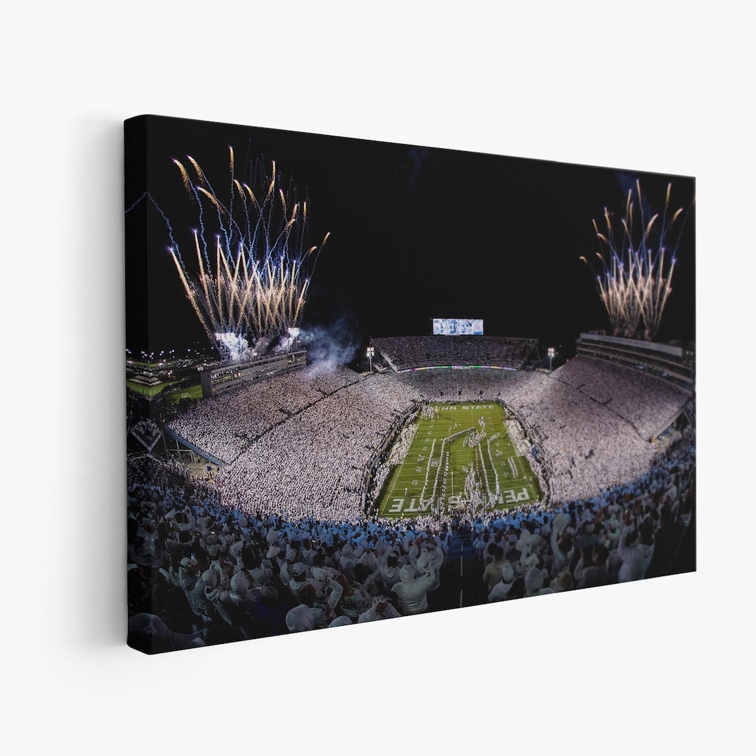 Beaver Stadium Wall Decor, Penn State Stadium Canvas, Penn State Night ...