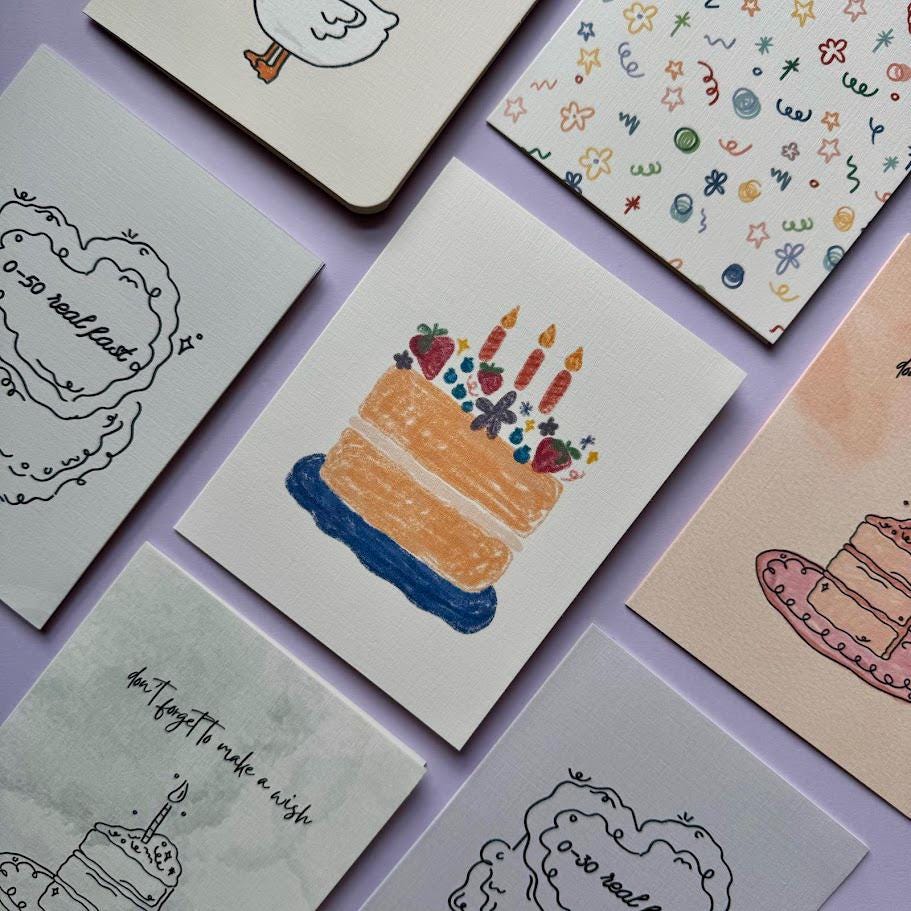Birthday Cake Card - Etsy