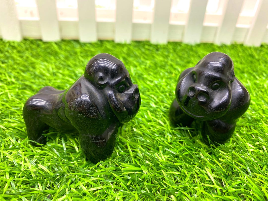 2'' Natural Hand Carved Black Obsidian Crystal Carving Animals ...