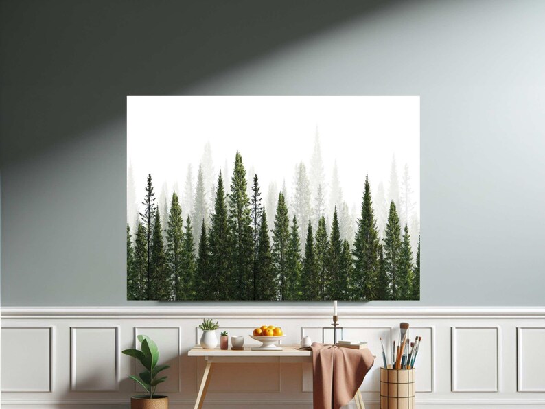 Forest Tree Canvas Print, Modern Wall Art, Ready to Hang - Etsy