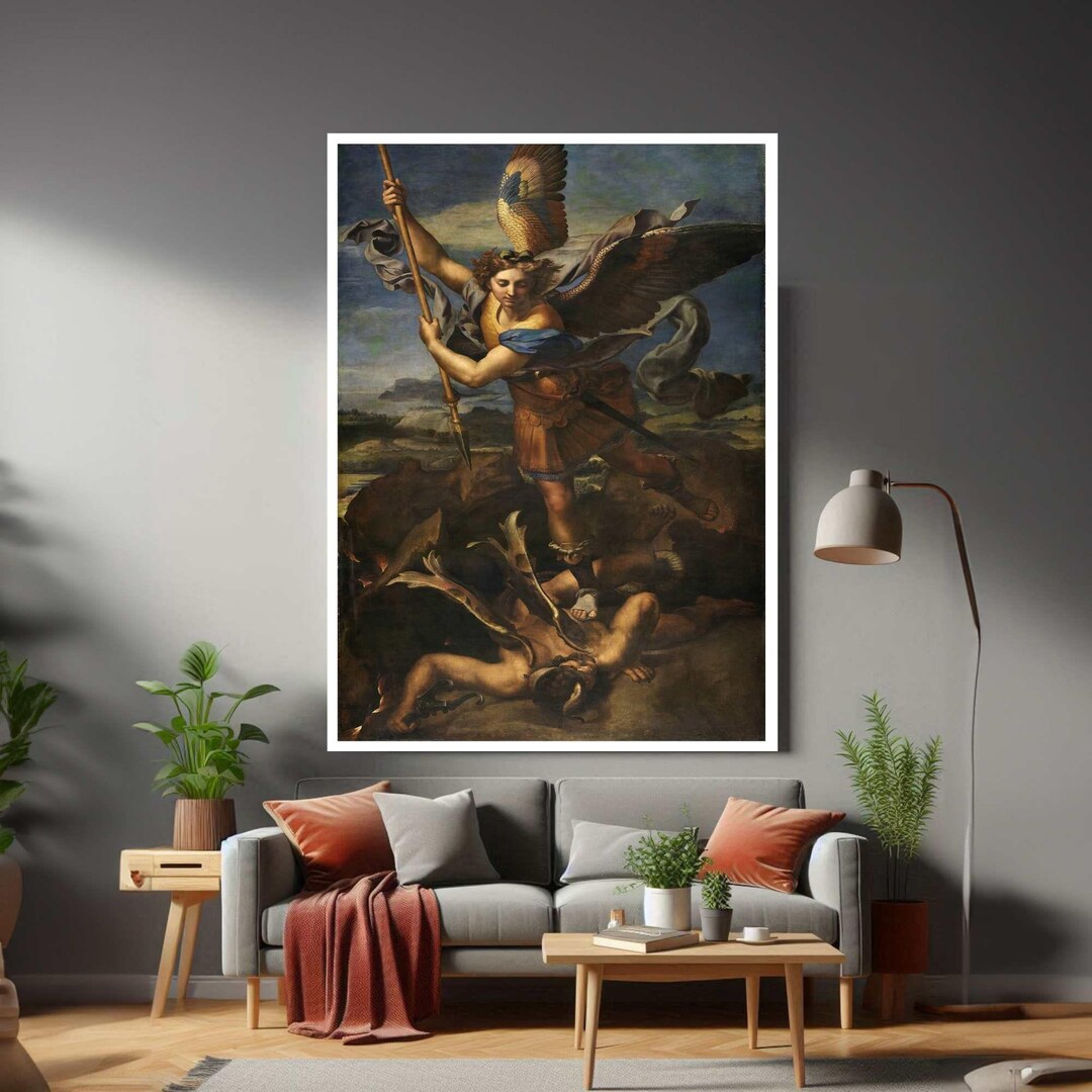 Raphael St. Michael Vanquishing Satan 1518 Modern Canvas Wall Art Print ...