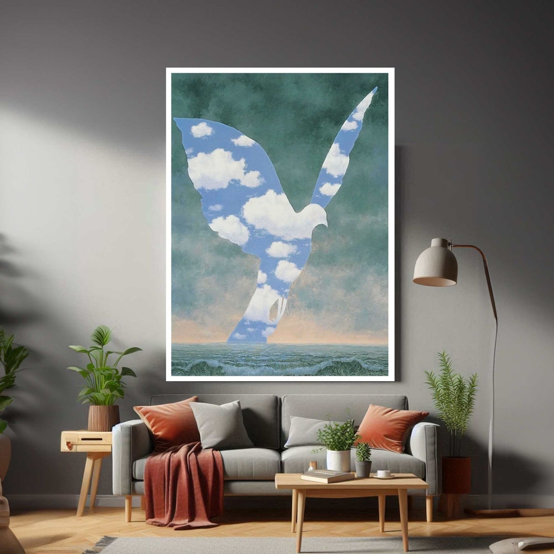 Rene Magritte the Great Family Framed Modern Canvas Wall Art Print ...