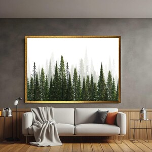 Forest Tree Print Forest Trees Framed Modern Canvas Wall Art Print ...