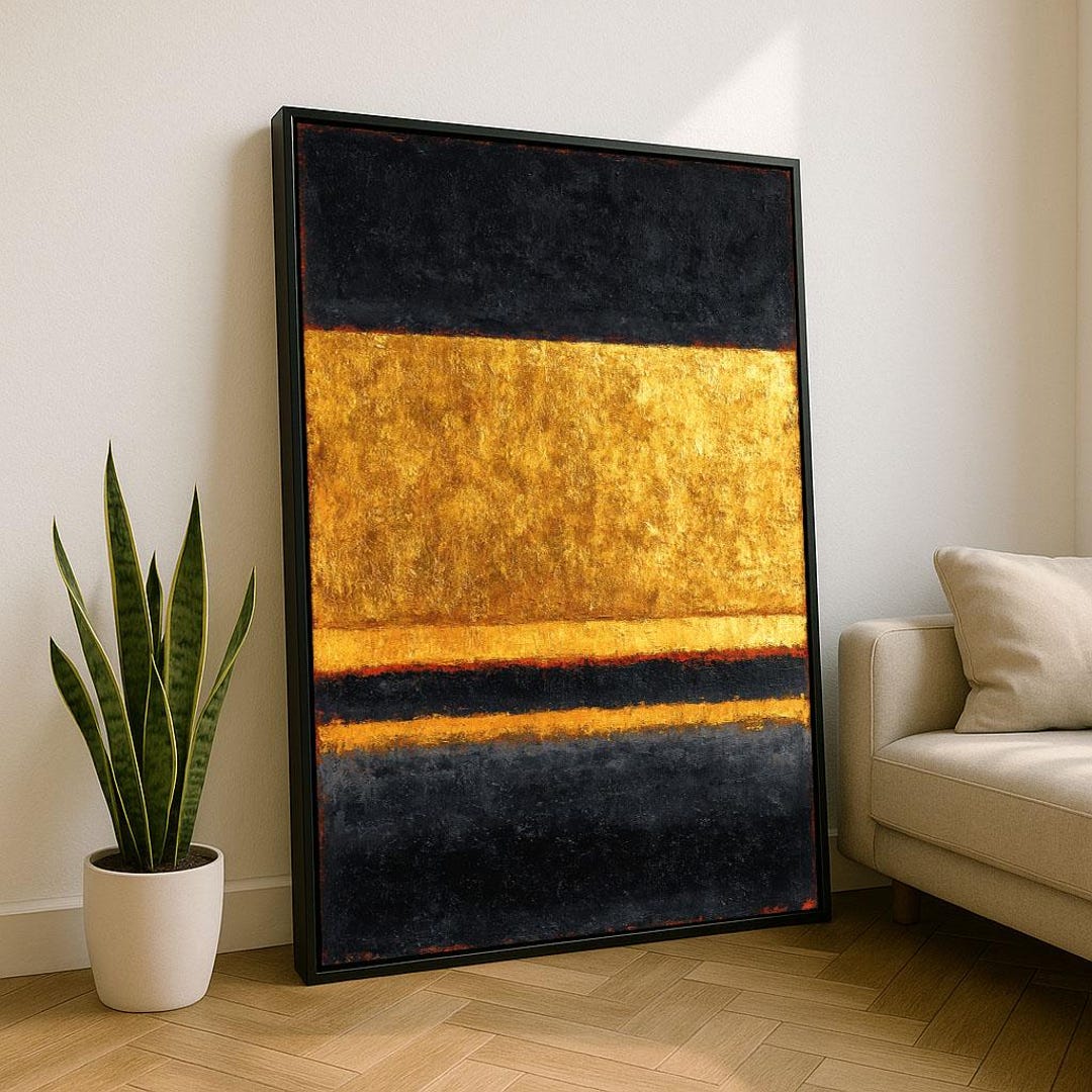 Mark Rothko Inspired Black and Gold Canvas Bold Color Field Painting ...
