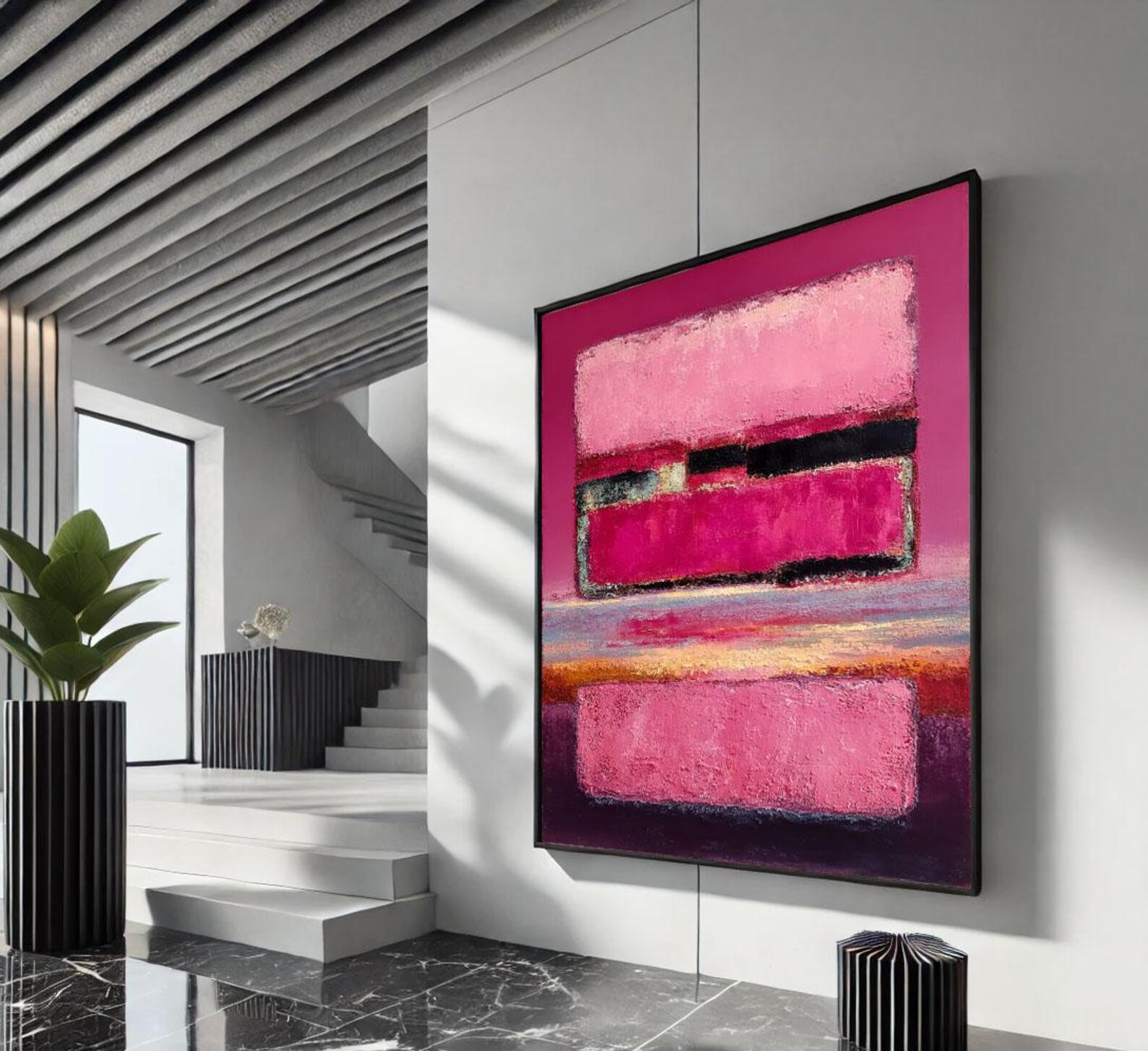 Mark Rothko Inspired Pink and Purple Canvas Bold Color Field Painting ...