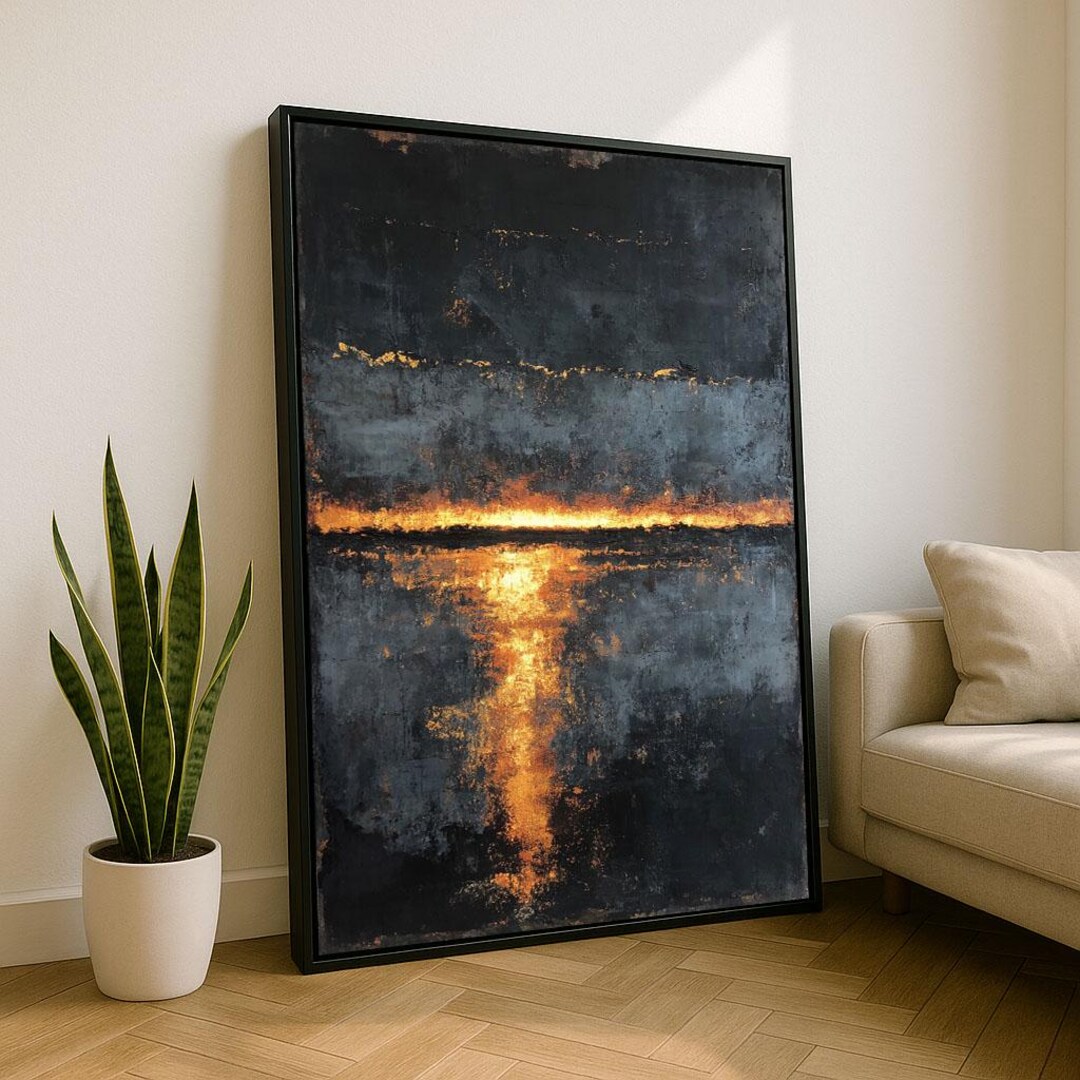 Mark Rothko Inspired Black and Gold Abstract Canvas Wall Art Print ...
