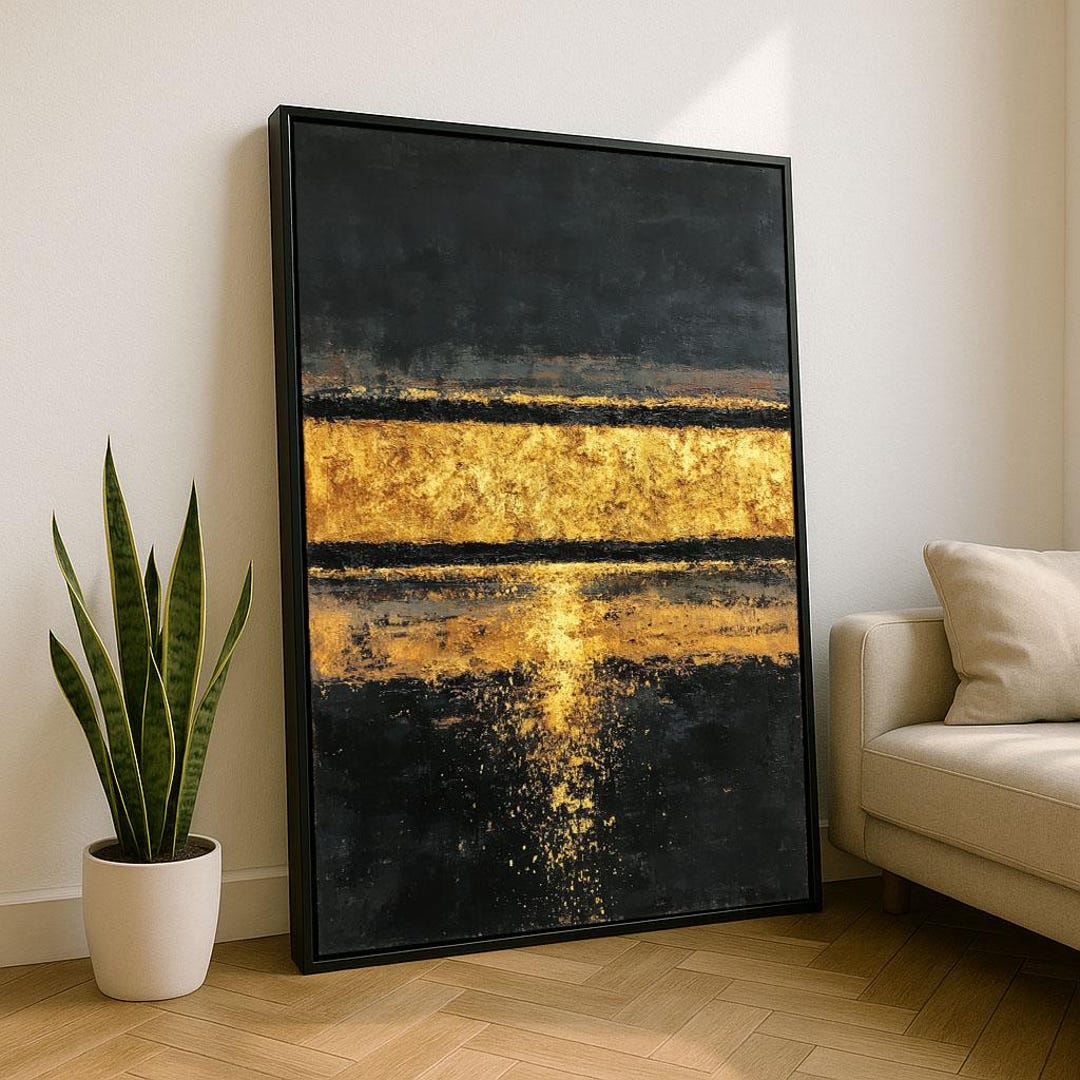 Rothko Inspired Black & Gold Canvas Art Print - Etsy