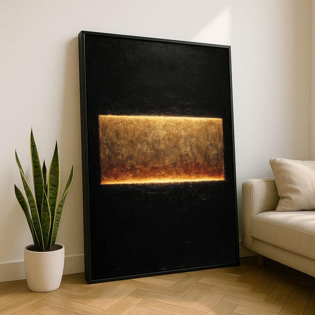Mark Rothko Inspired Black and Gold Canvas Iconic Color Field Painting ...